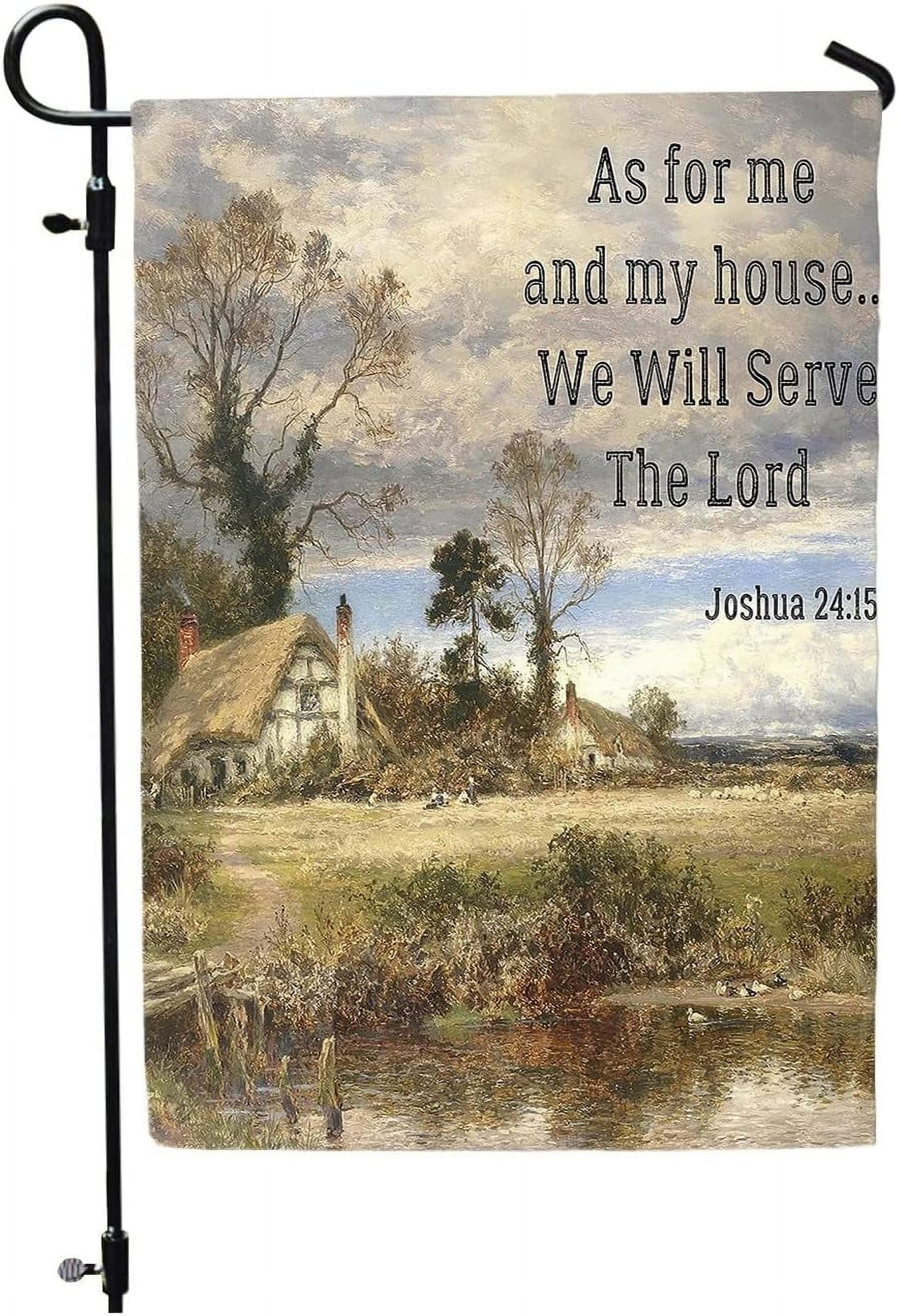Double Sided Religious Garden Flag - As For Me And My House - We Will ...