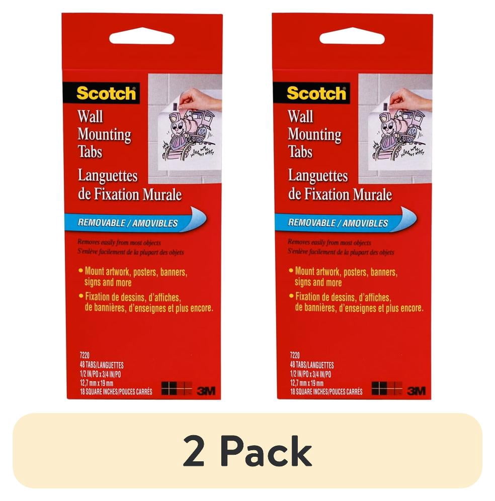 (2 pack) Double Sided Removable Adhesive Wall Mounting Tab, 1/2" x 3/4 ...