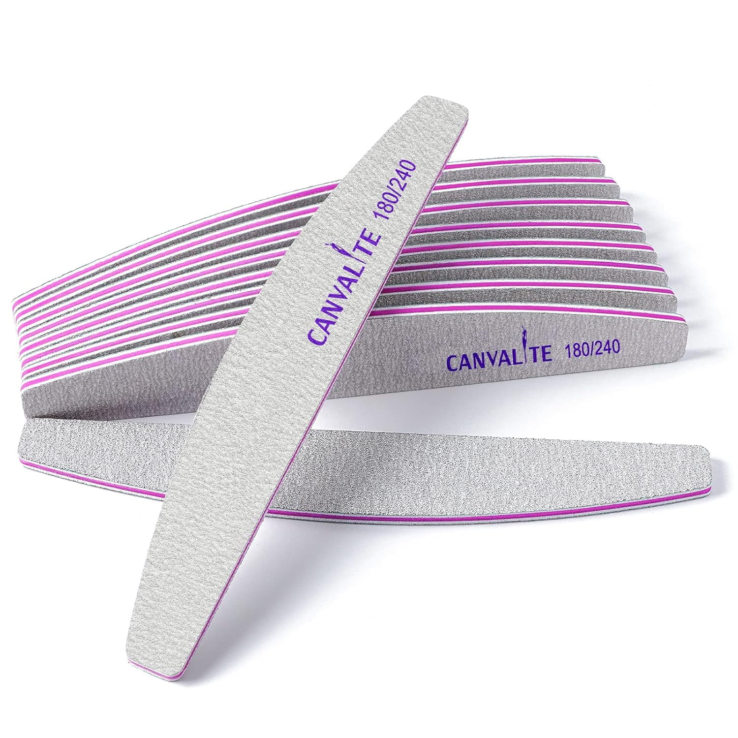 Double-Sided Reusable Nail Files, 100/180 Grit Emery Boards for ...
