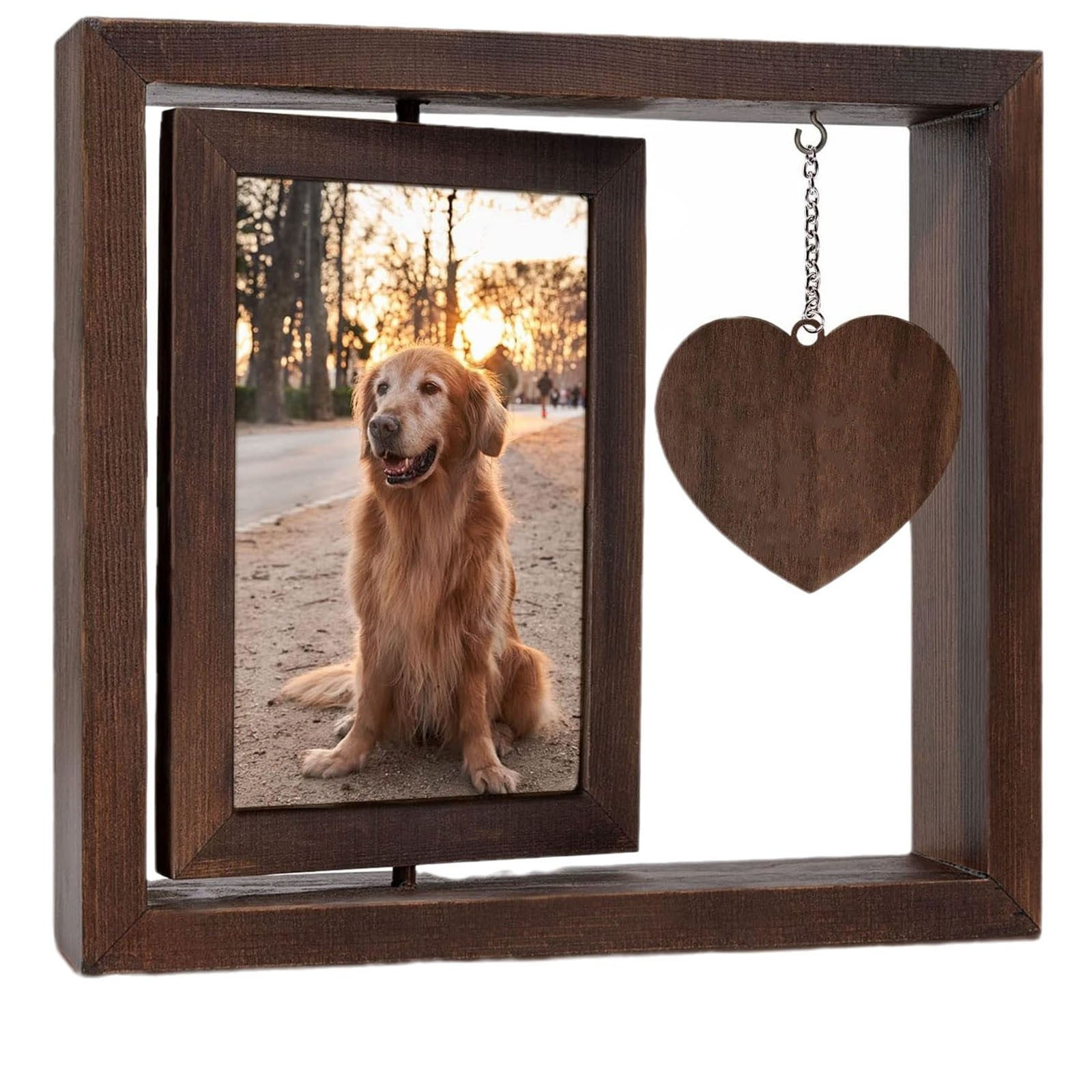 Double Sided Rotating Photo Frame For Pet Memorial Tabletop Display ...