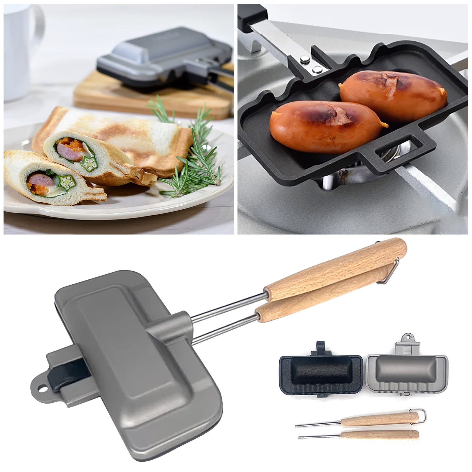 Double-Sided Sandwich Baking Pan, Double Sided Skillet Sandwich Baking ...