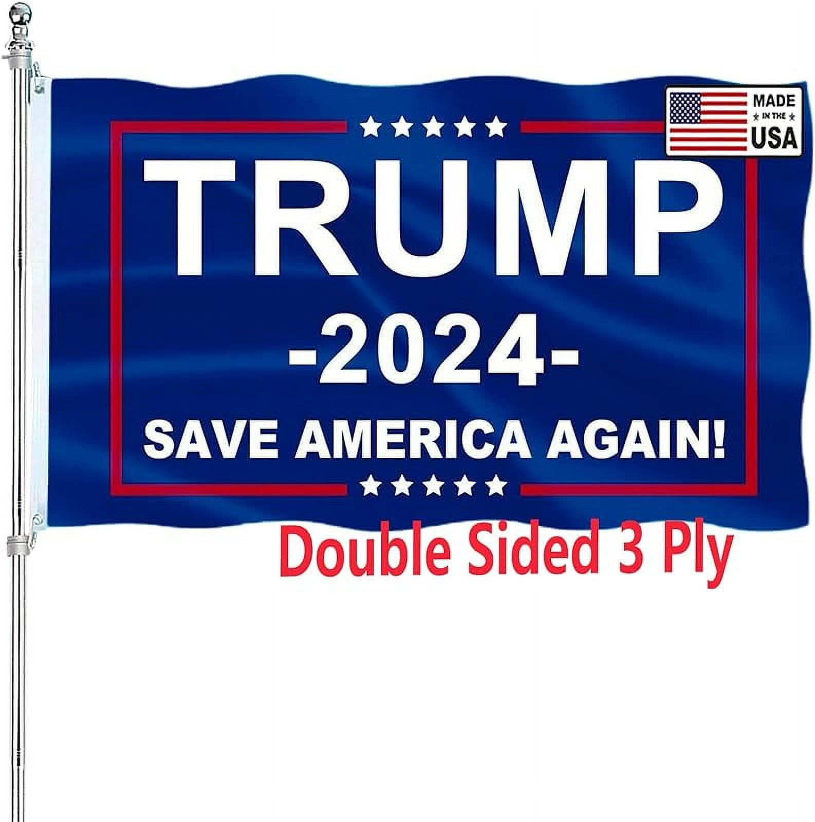 Double Sided Save America Again Flag Trump 2024 Flag 3 Ply Donald Trump ...