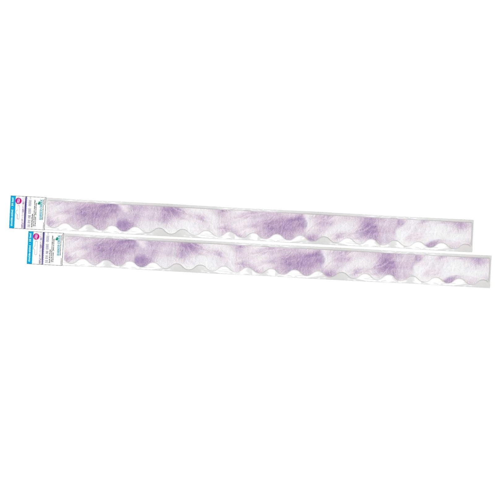 Double-Sided Scalloped Border 2-Pack, Purple Tie-Dye, Decorate Galore ...