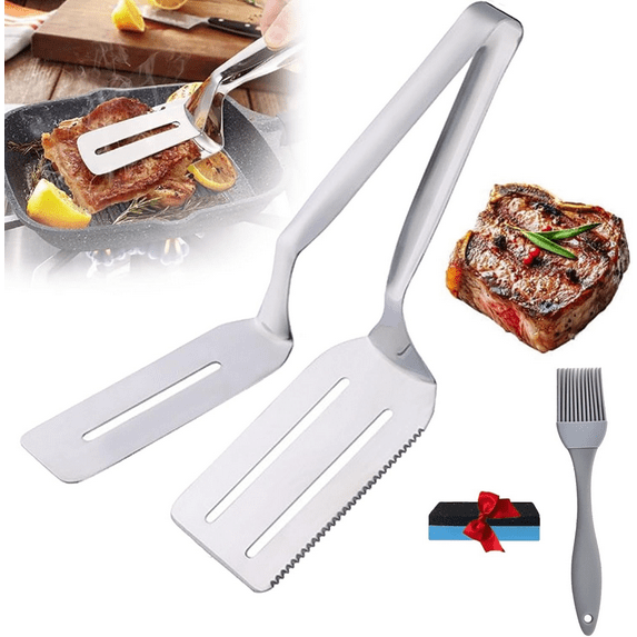 Double Sided Shovel Clip, Anti-Scald Extended Handle Stainless Steel ...