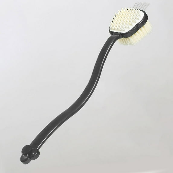Double-Sided Shower and Back Brush with Long Handle, Soft Bristles for ...