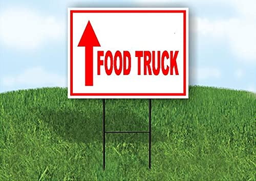 Double Sided Sign FOOD TRUCKS STRAIGHT arrow red Yard Sign ROAD SIGN ...