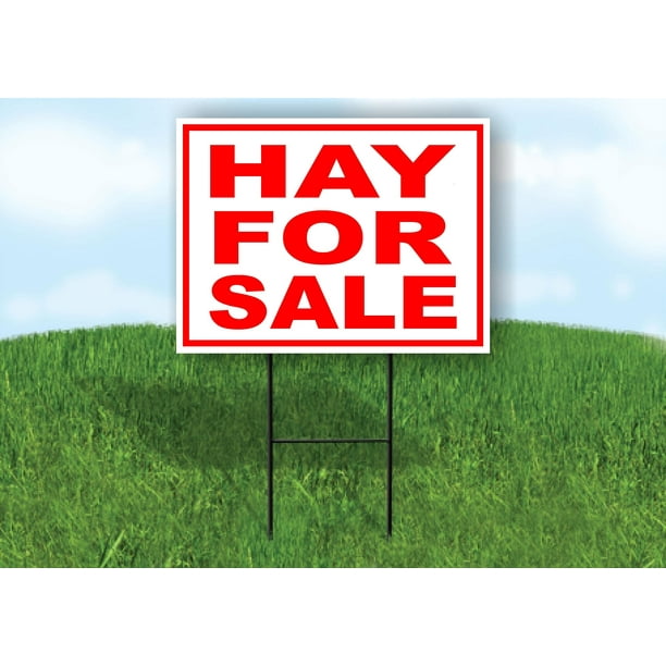Double Sided Sign HAY for Sale RED White Yard Sign Road Sign with Stand ...