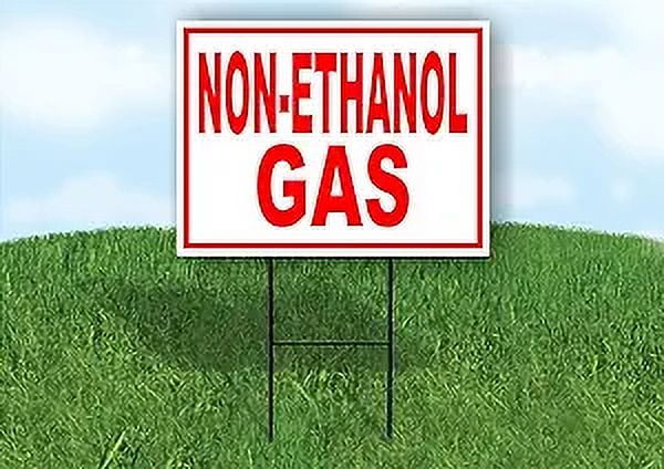Double Sided Sign Non-Ethanol Gas RED White Yard Sign Road Sign with ...