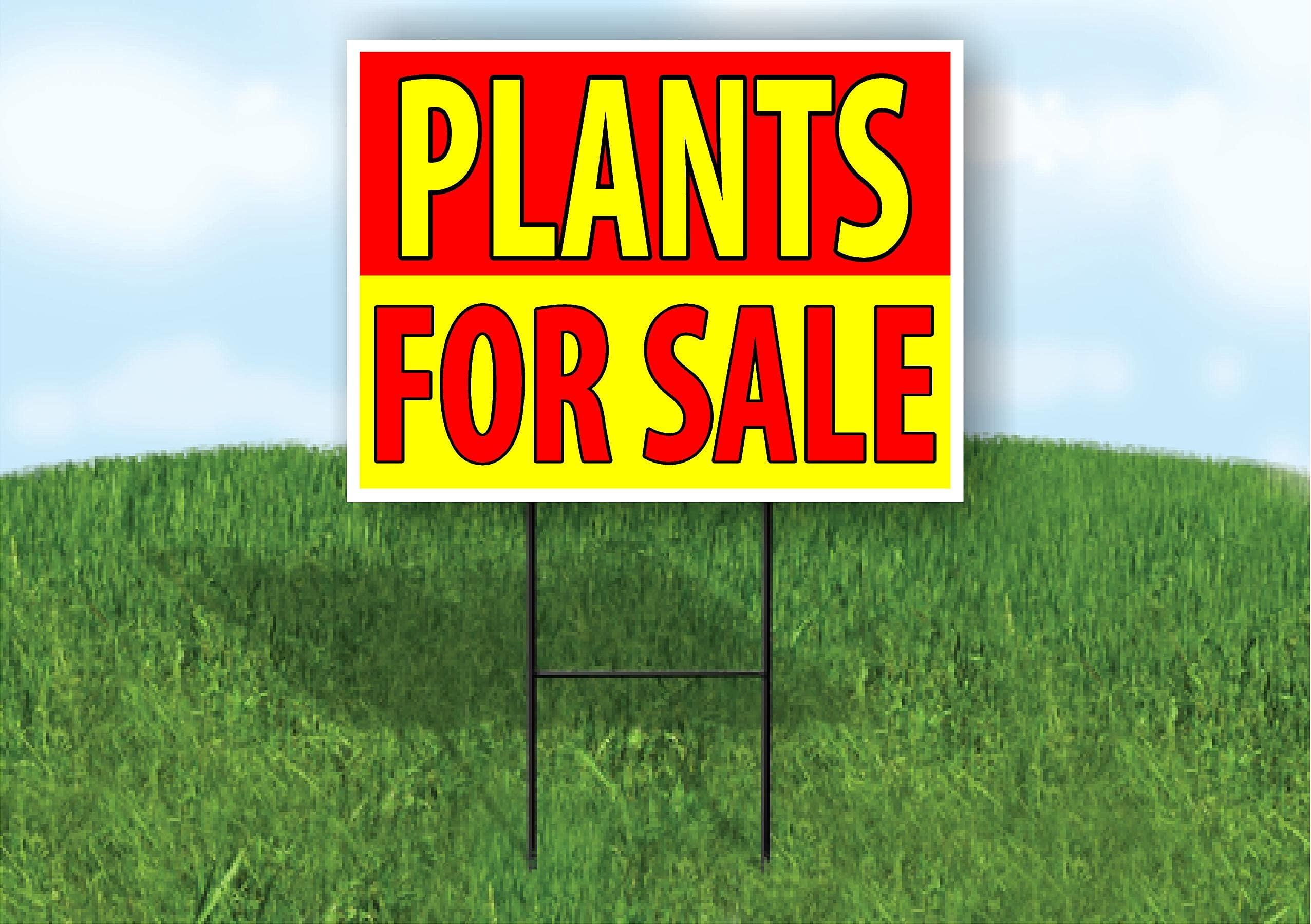 Double Sided Sign PLANTS FOR SALE RED YELLOW Yard Sign ROAD SIGN with ...