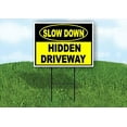 Double Sided Sign SLOW DOWN HIDDEN DRIVEWAY Yard Sign ROAD SIGN with ...