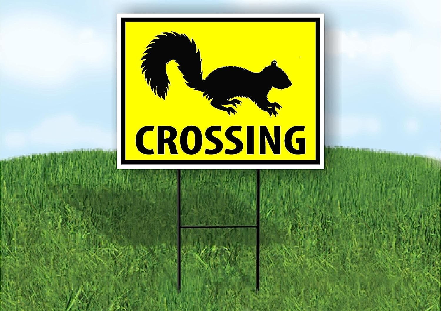 Double Sided Sign Squirrel Crossing XING Yellow Yard Sign Road Sign ...