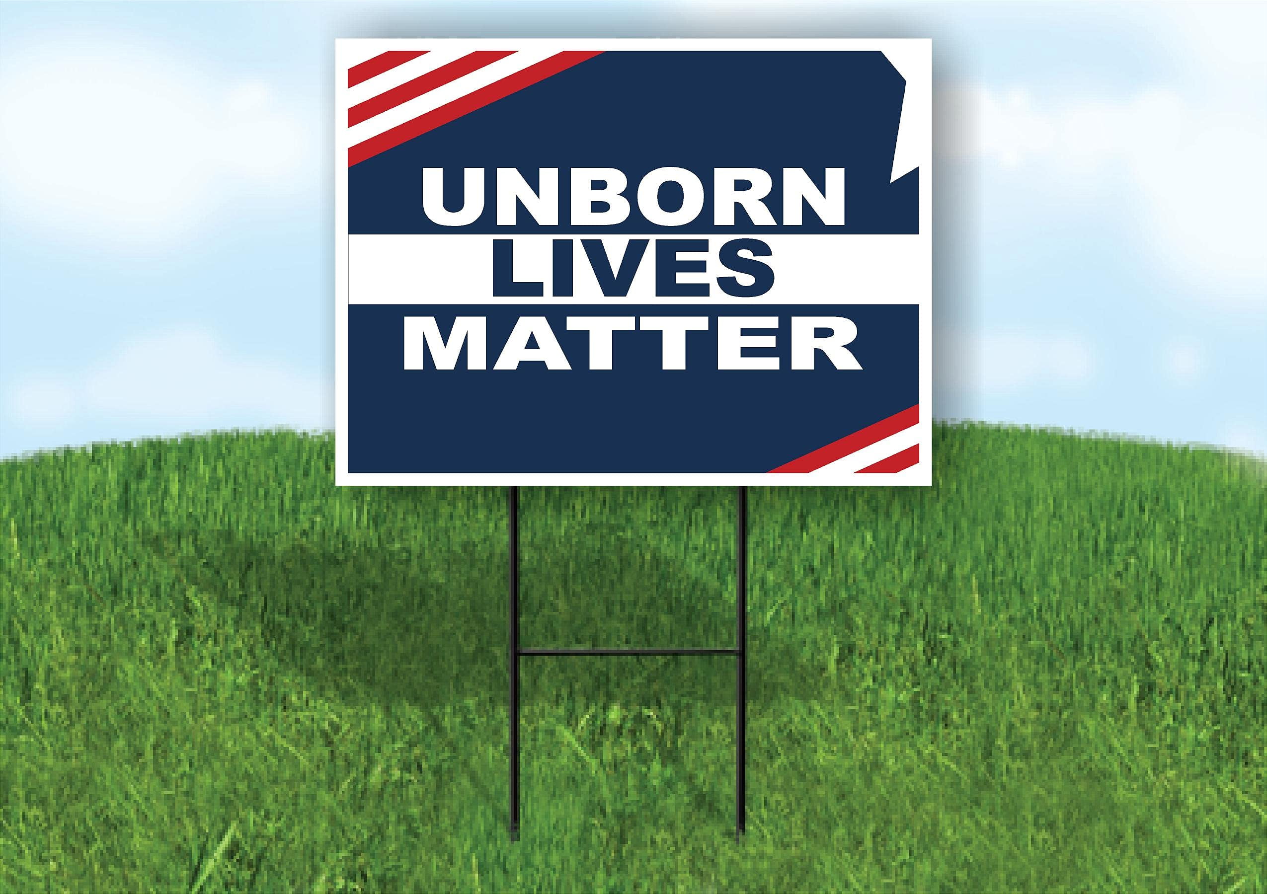 Double Sided Sign UNBORN LIVES MATTER FLAG Yard Sign ROAD SIGN with ...