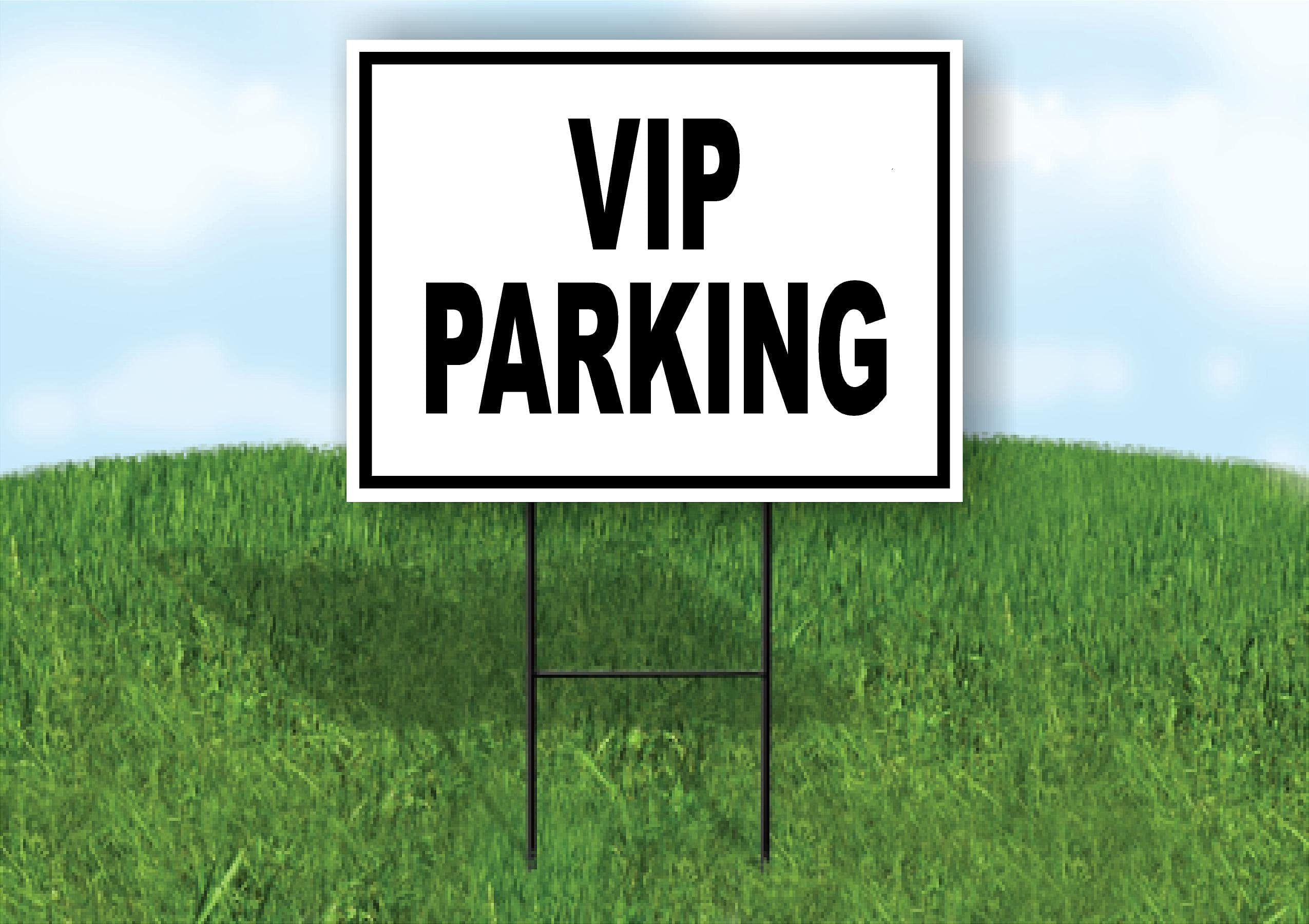 Double Sided Sign VIP PARKING BLACK BORDER Yard Sign ROAD SIGN with ...