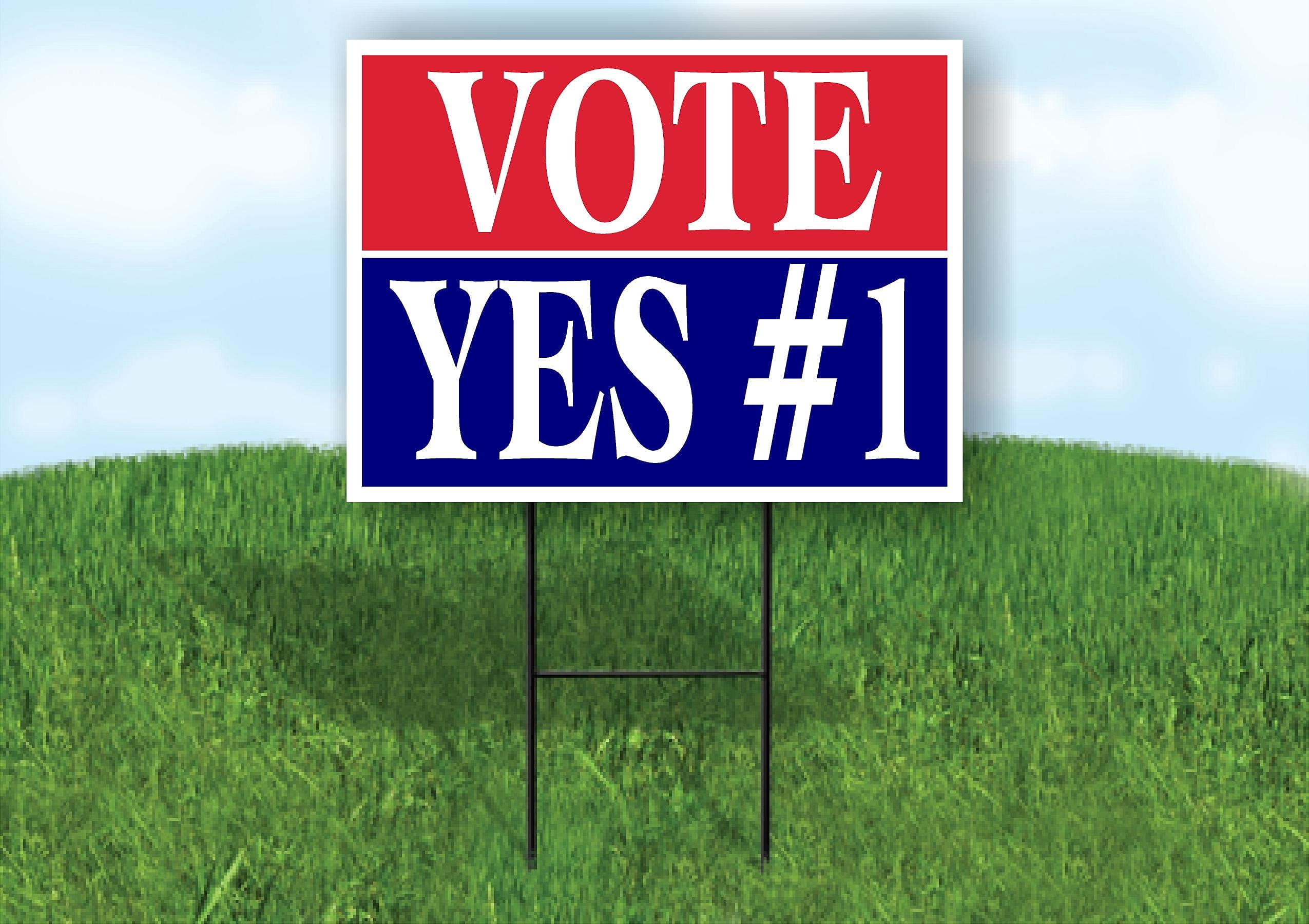 Double Sided Sign VOTE YES 1 RED WHITE BLUE Yard Sign ROAD SIGN with Stand - Walmart.com