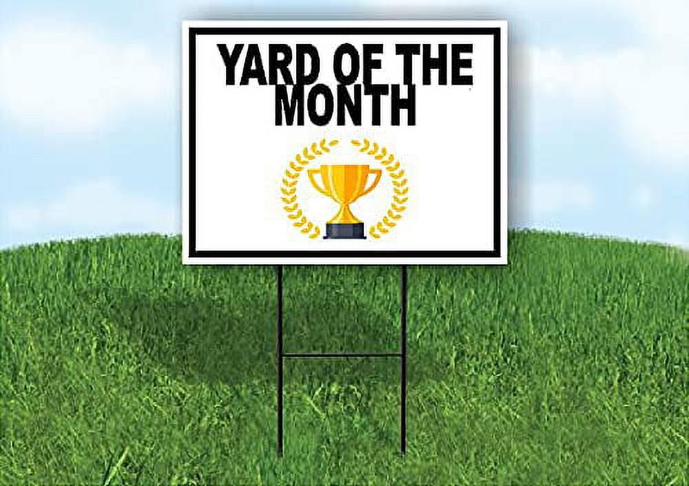 Double Sided Sign YARD OF THE MONTH BLACK GOLD TROPHY Yard Sign ROAD ...