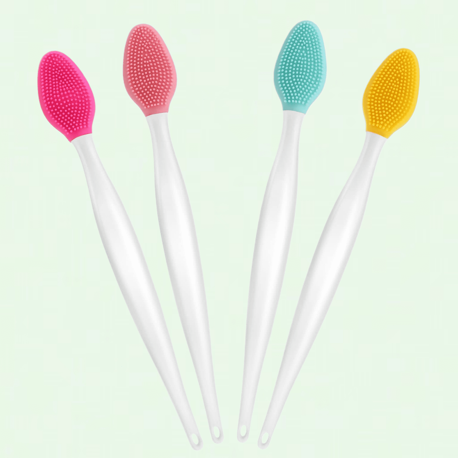 Double-Sided Silicone Lip Brush Set, 4 Pcs Mini Soft Exfoliating Lip ...