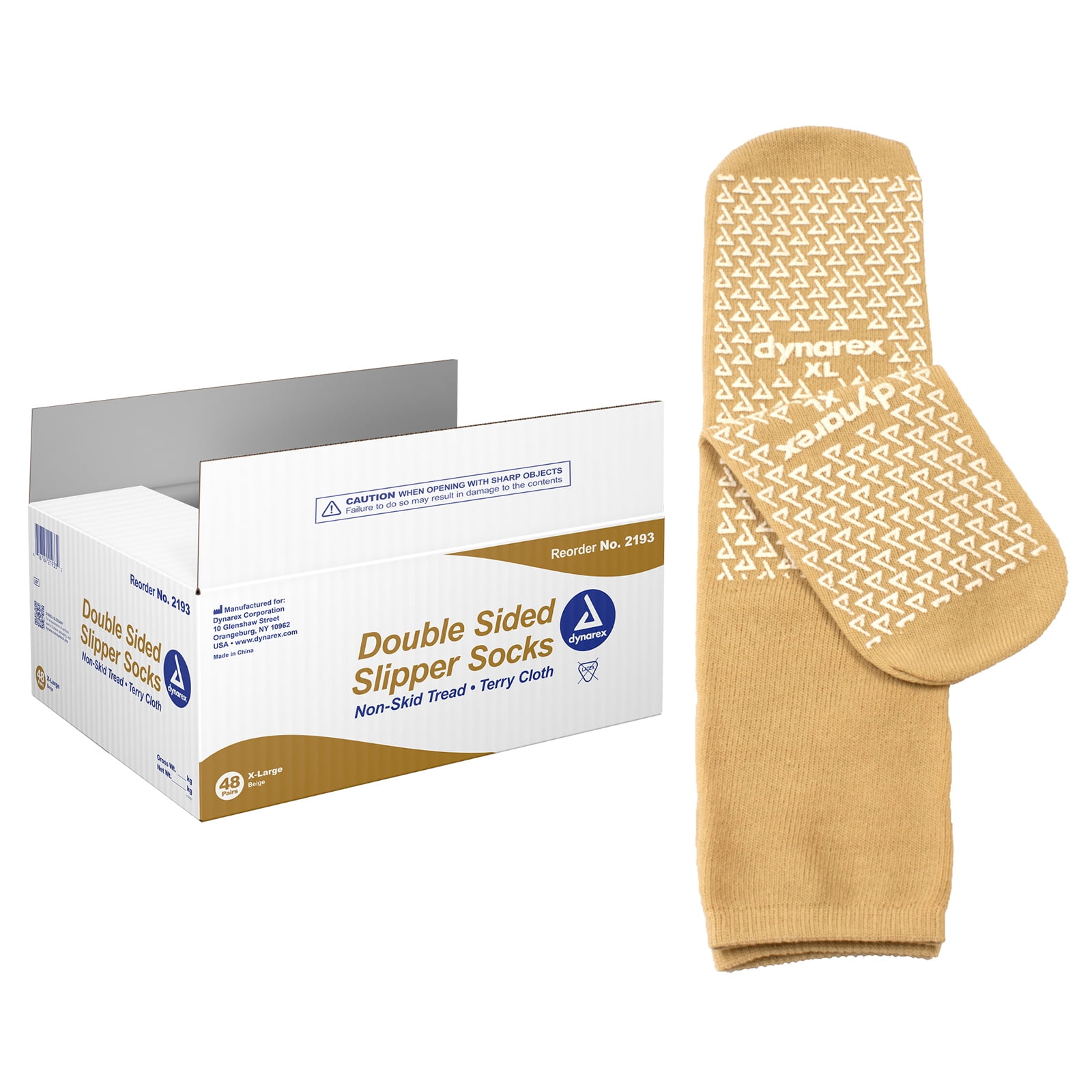 Dynarex Double Sided Non Skid Socks - Non Slip Hospital Socks with ...