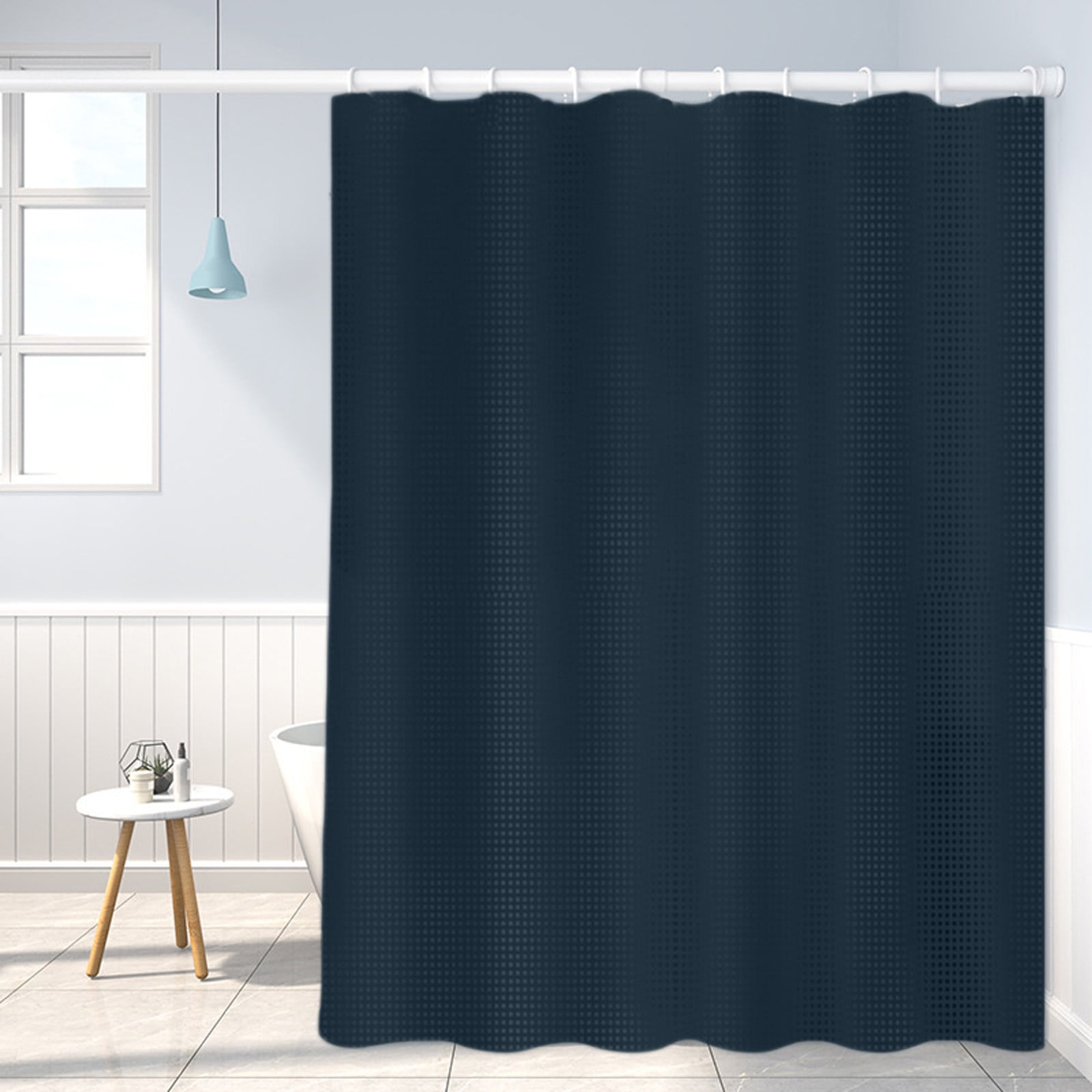 Double Sided Solid Polka Dot Wafer Waterproof Shower Curtain 84x72 Inch ...