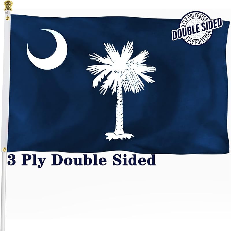 Double Sided South Carolina State Flag 2x3 ft, Heavy Duty 3 Ply Durable ...