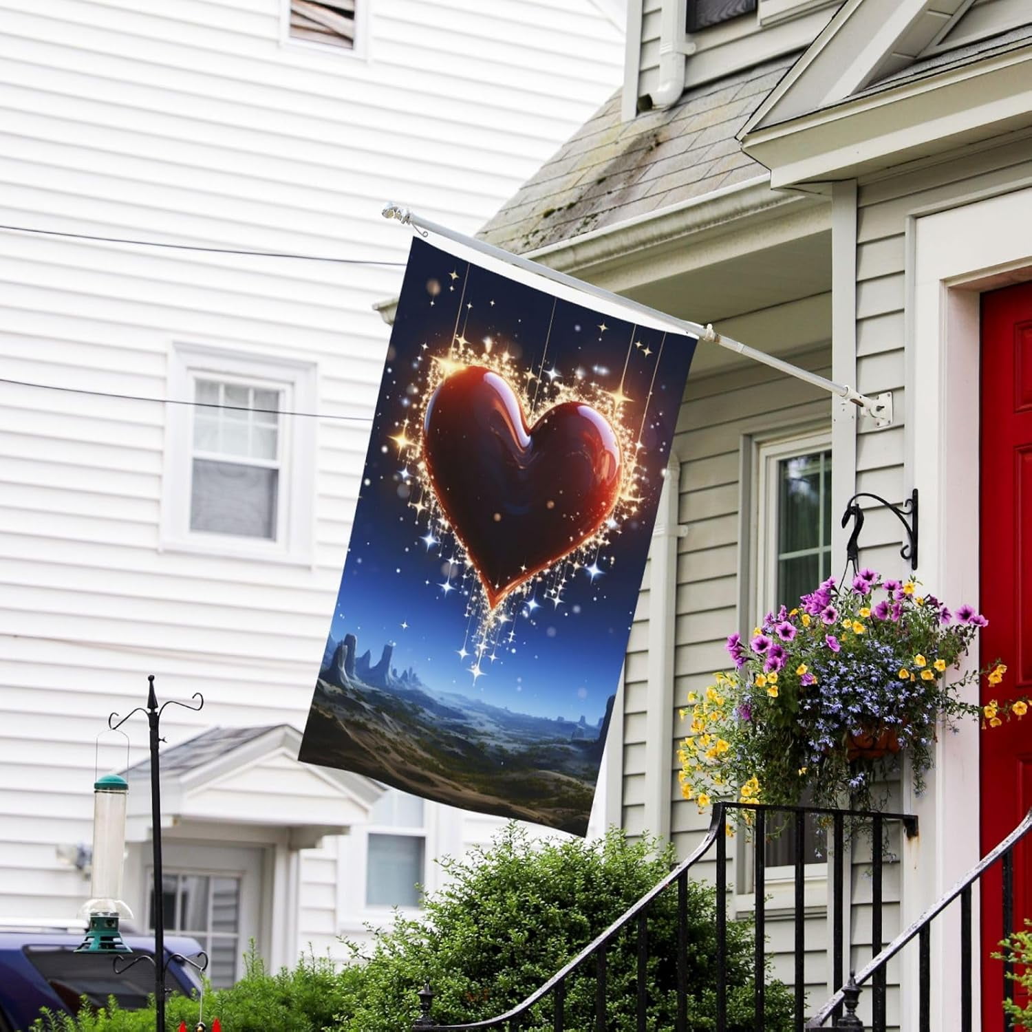 Double Sided Splendid Star Garden Yard Flags Greeting Banner Fade ...