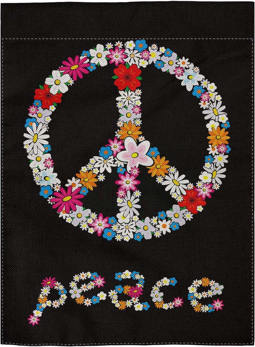 Double Sided Spring Peace Sign Flower Symbol Garden Flag Banner for ...