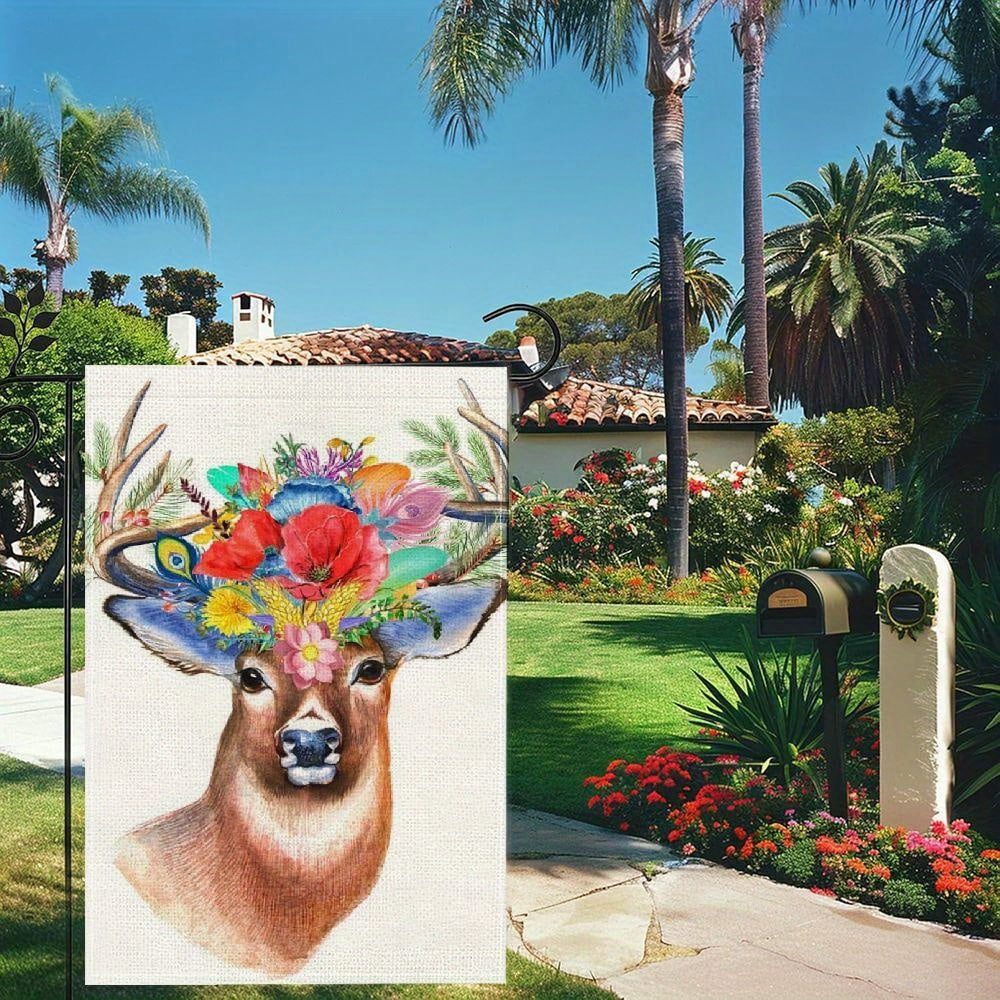 Double-Sided Stag Garden Flag: Festive Party Decor for Your Yard or ...