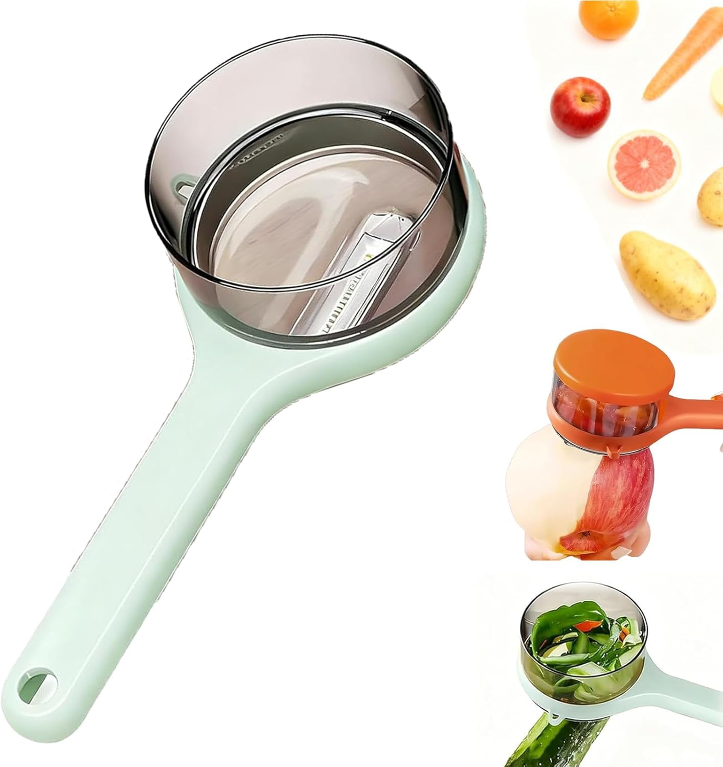 Double-Sided Stainless Steel Peeler with Storage Box & Catcher ...
