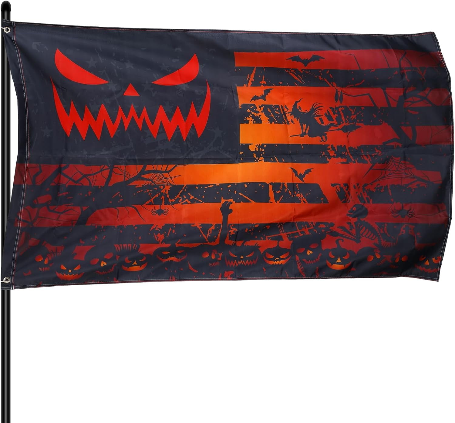 Double Sided Striped Halloween Flag, Colorlife Halloween with Pumpkin ...