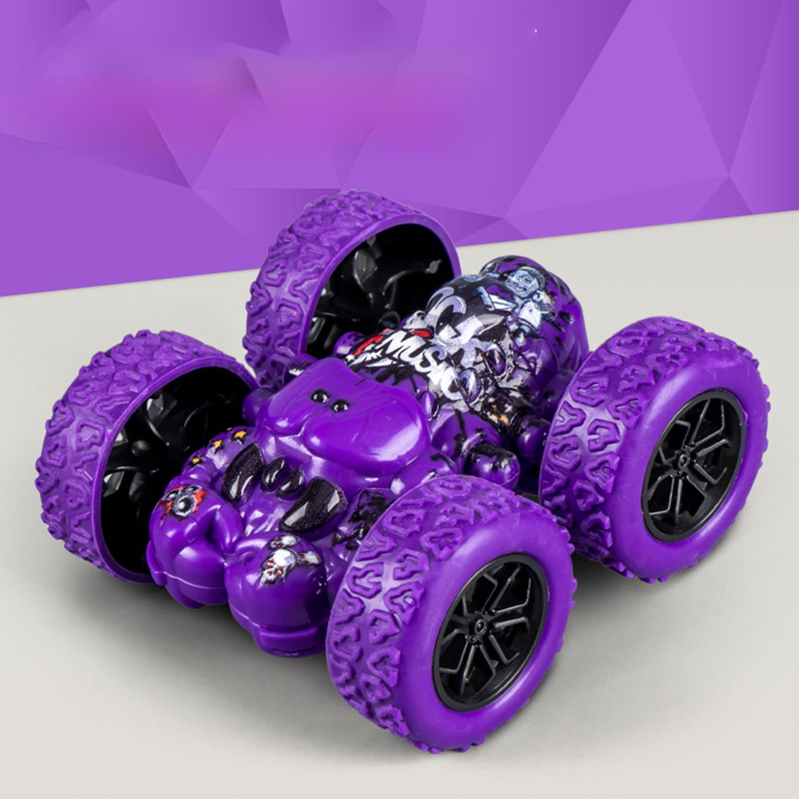 Double-Sided Stunt Flipping 4WD Racing Car - Hand-Powered, No Batteries ...