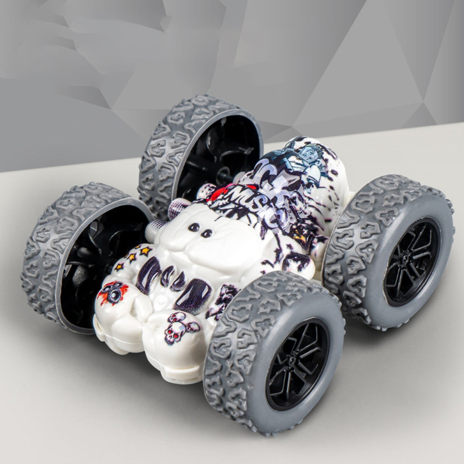 Double-Sided Stunt Flipping 4WD Racing Car - Hand-Powered, No Batteries ...