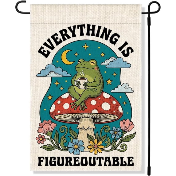 Double-Sided Summer Garden Flag Outdoor Yard Sign With Mushrooms And ...