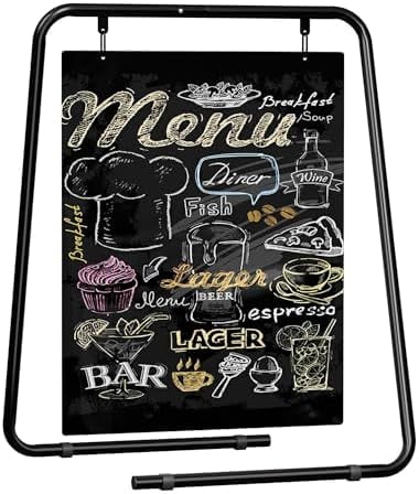 Double Sided Swinging Sidewalk Sign with Chalkboard and Poster Board ...