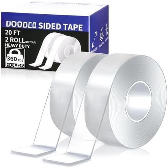 Double Sided Tape 2 Rolls Nano Tape (Total 20 ) for Poster Carpet ...