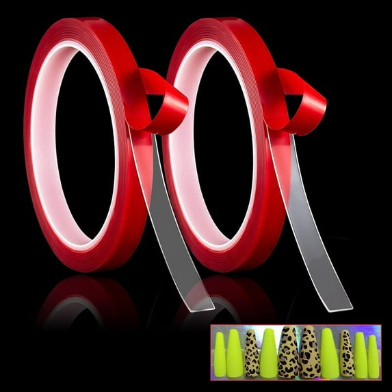 Double Sided Tape 2 Rolls Press on Nails Adhesive Strong Sticky ...