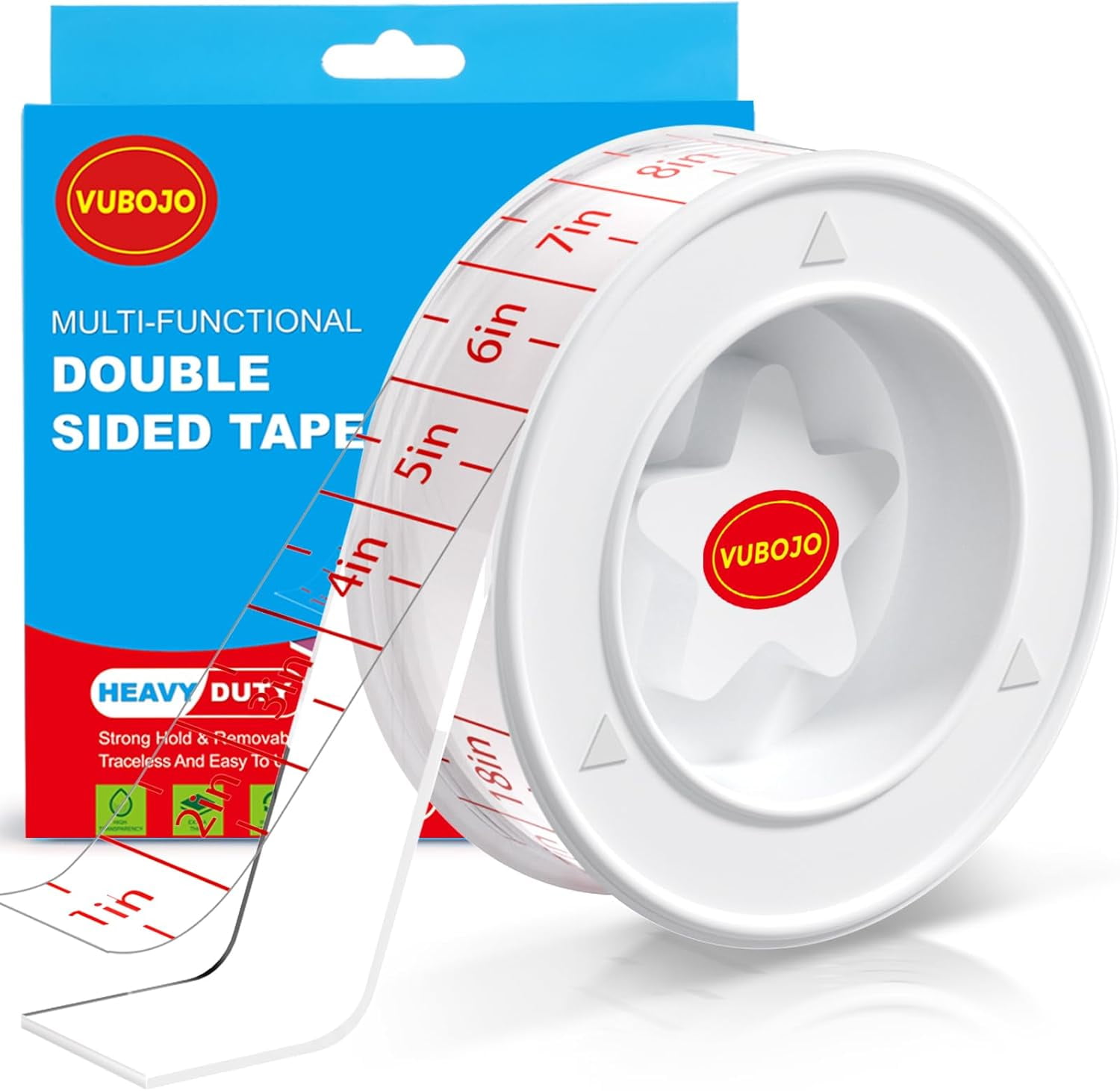 Double Sided Tape Heavy Duty，1.18" x 120" Clear & Tough Nano Mounting ...