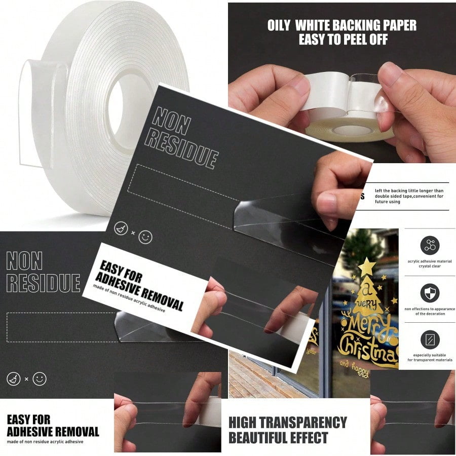 Double Sided Tape Heavy Duty - 1/2 in 10 Ft Acrylic Sticky Mounting ...