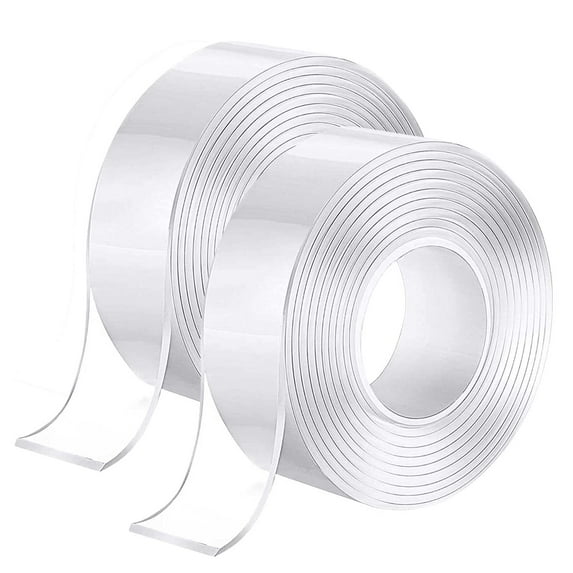 Double Sided Tape Heavy Duty 2 Rolls 19.8FT Multipurpose Transparent ...