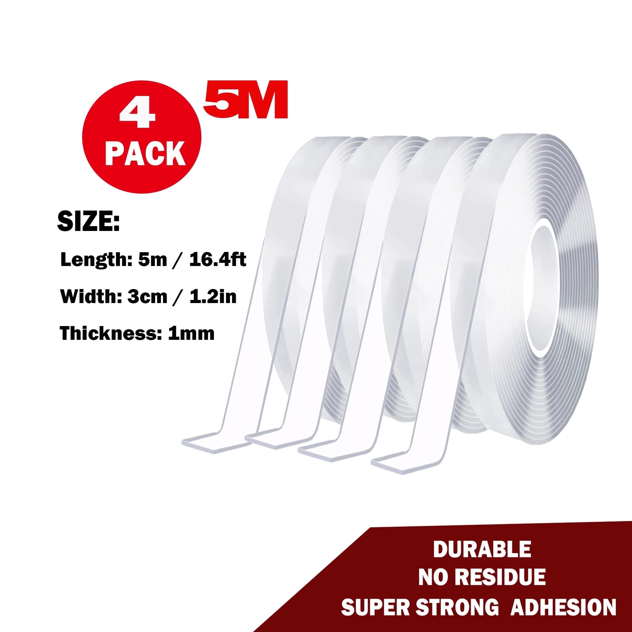 Double Sided Heavy Duty Tape, Nano Adhesive Sticky Picture Hanging, 4* ...