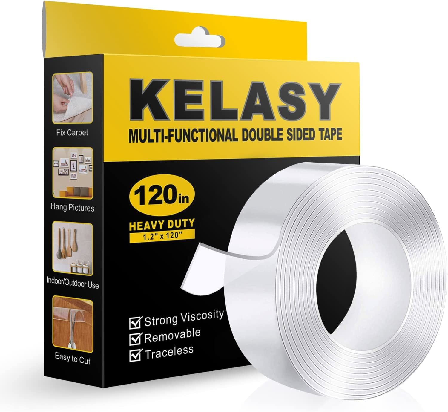 Double Sided Tape Heavy Duty, Extra Large Nano Double Sided Adhesive ...