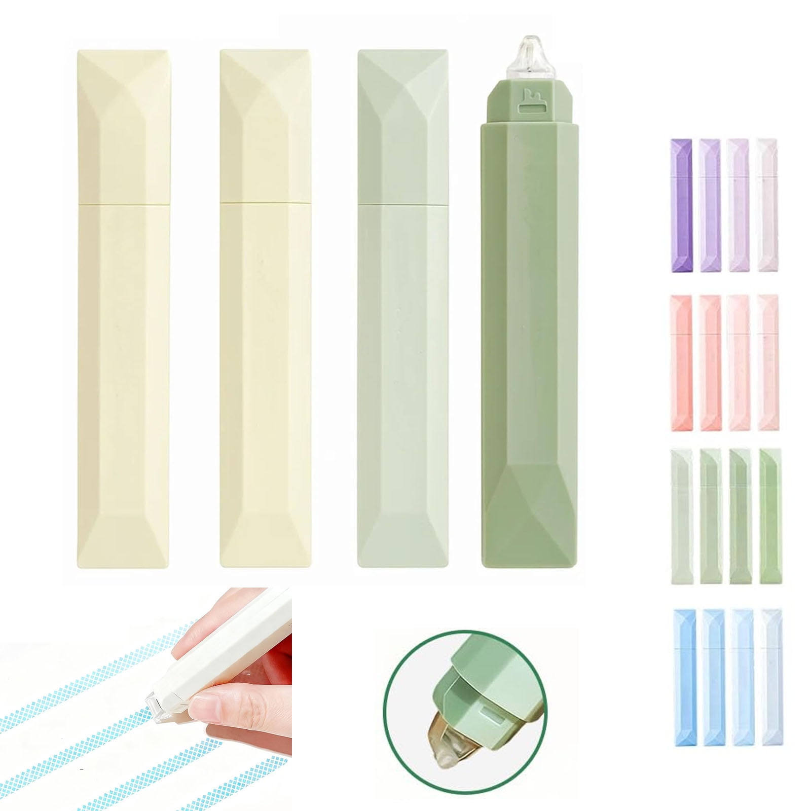 Double Sided Tape Pens, 4pcs – 6m × 6mm Adhesive Roller & Stick Pens ...