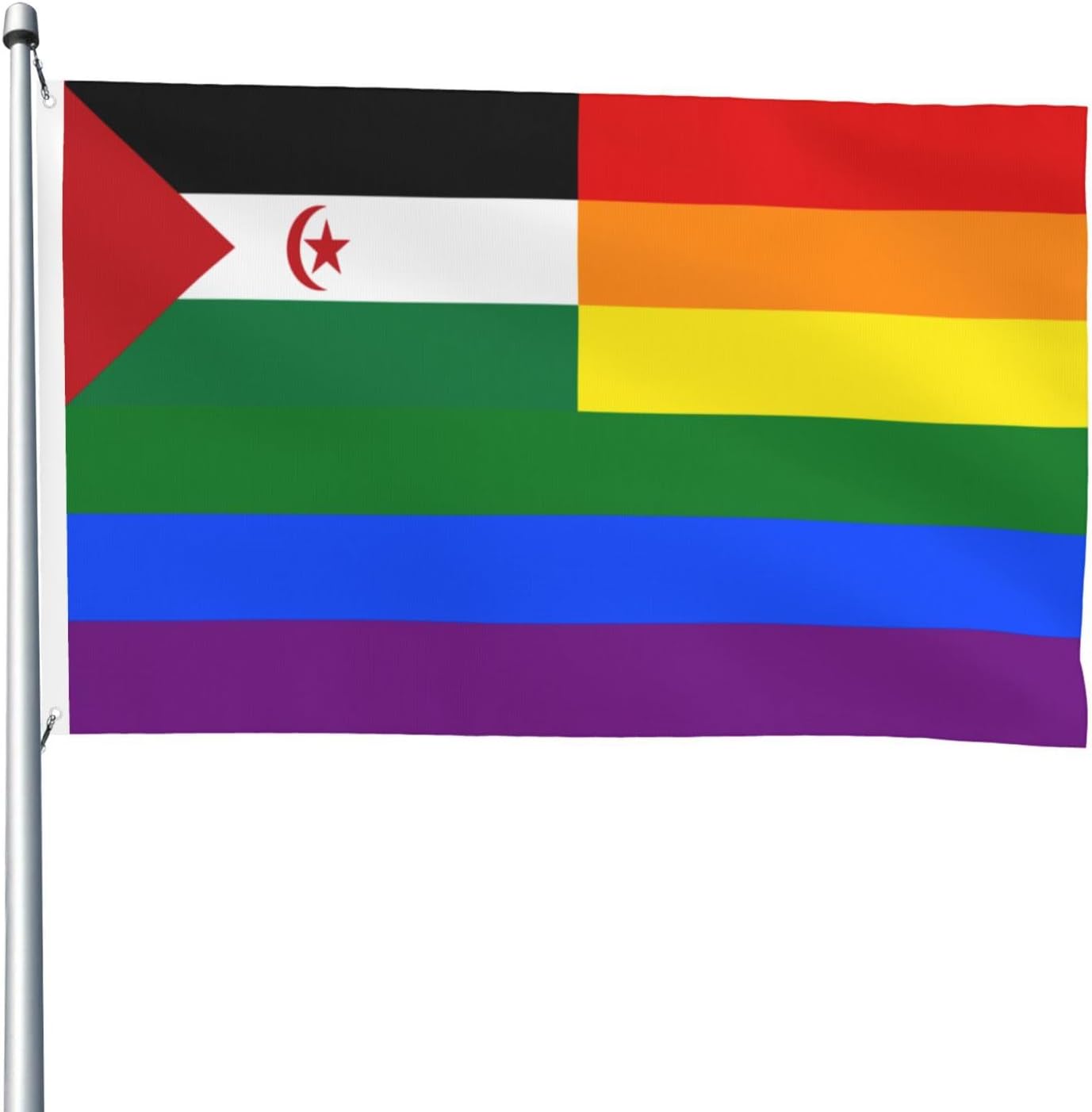 Double Sided The Sahrawi Arab Democratic Republic Rainbow Flag Flags ...