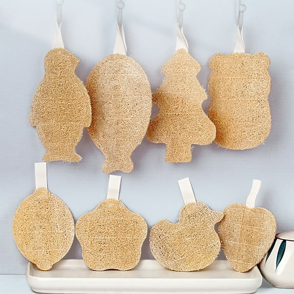 Double-Sided Thick Loofah Dishwashing Brush - Natural Loofah Scouring ...