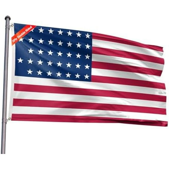 Double Sided Thirty Seven Star U.S. American Historical Flag 4x6FT 1867 ...