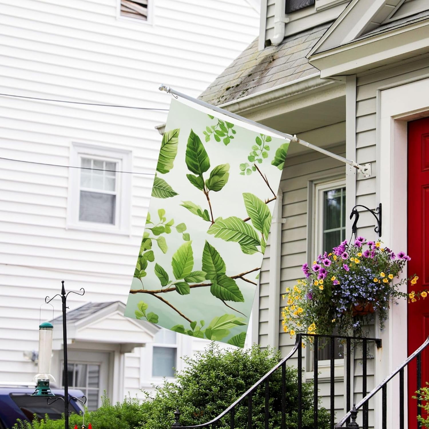 Double Sided Tree Leaves Garden Yard Flags Greeting Banner Fade ...