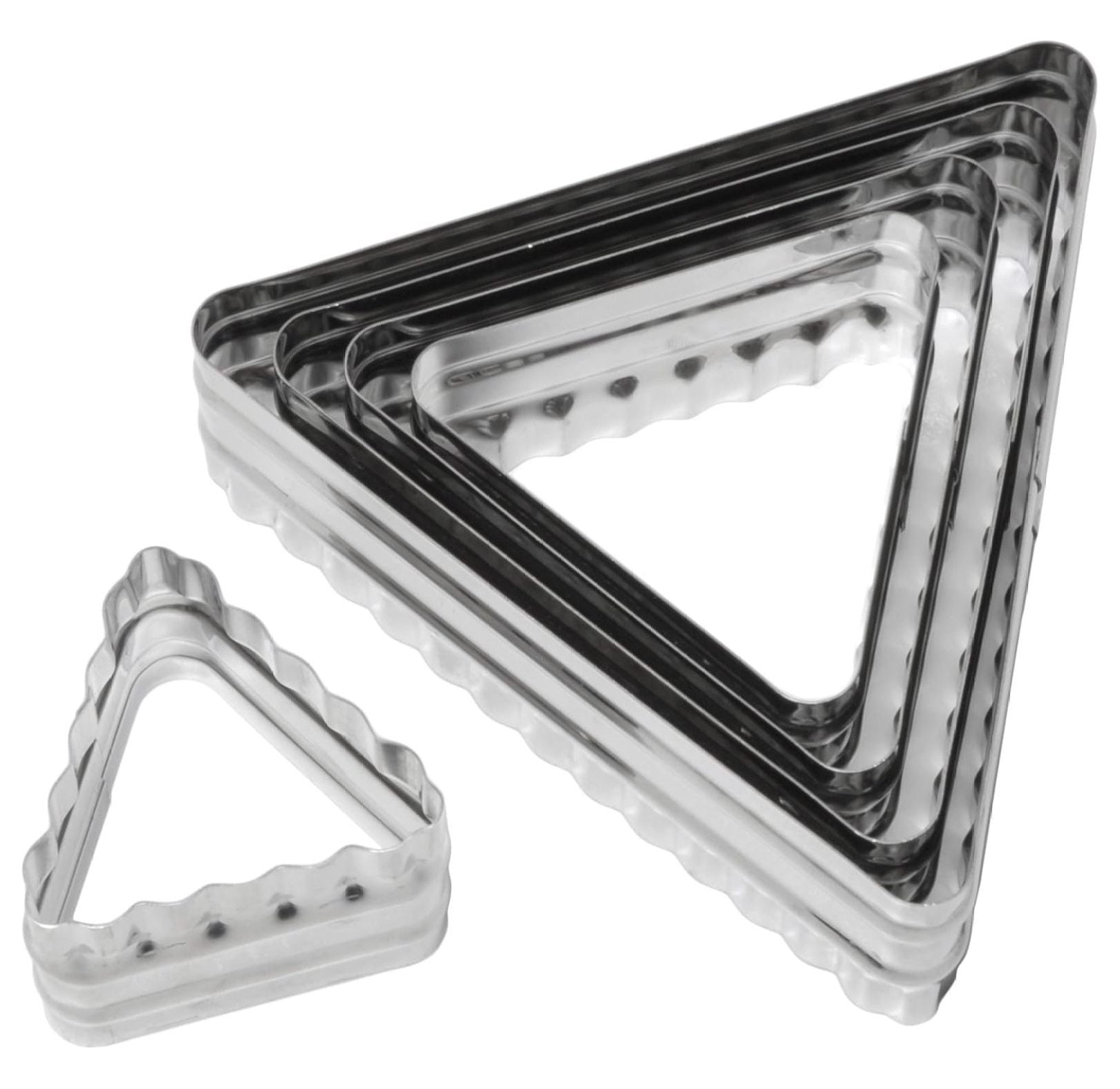 Double Sided Triangle Cutters in Graduated Sizes, Fluted & Plain Edges ...