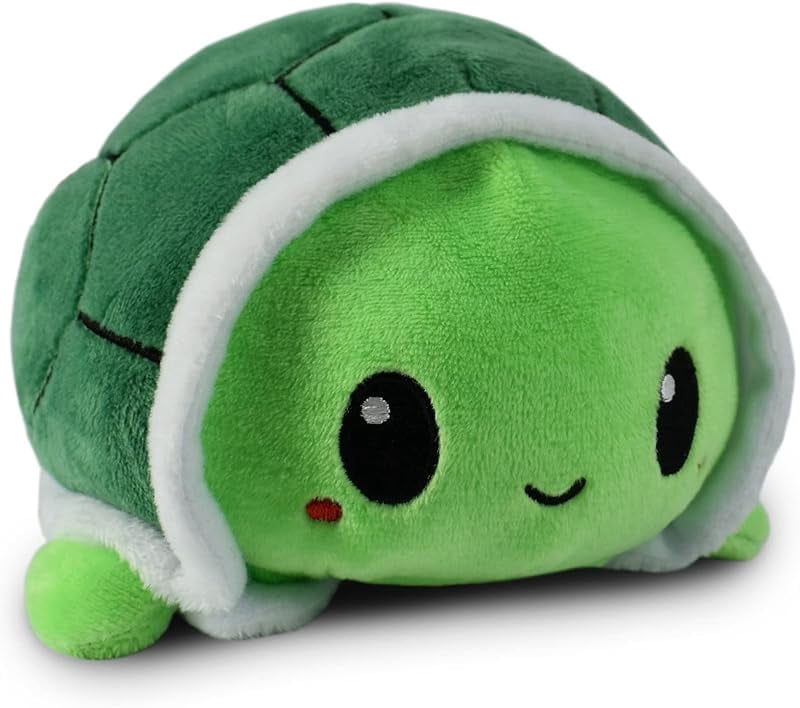 Double-Sided Turtle Plush Toy - Green - Cute Sensory Stress Relief ...