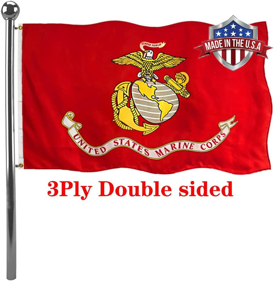 Double Sided US Marine Corps Military Flags 5x8 Outdoor- Vivid Colors ...
