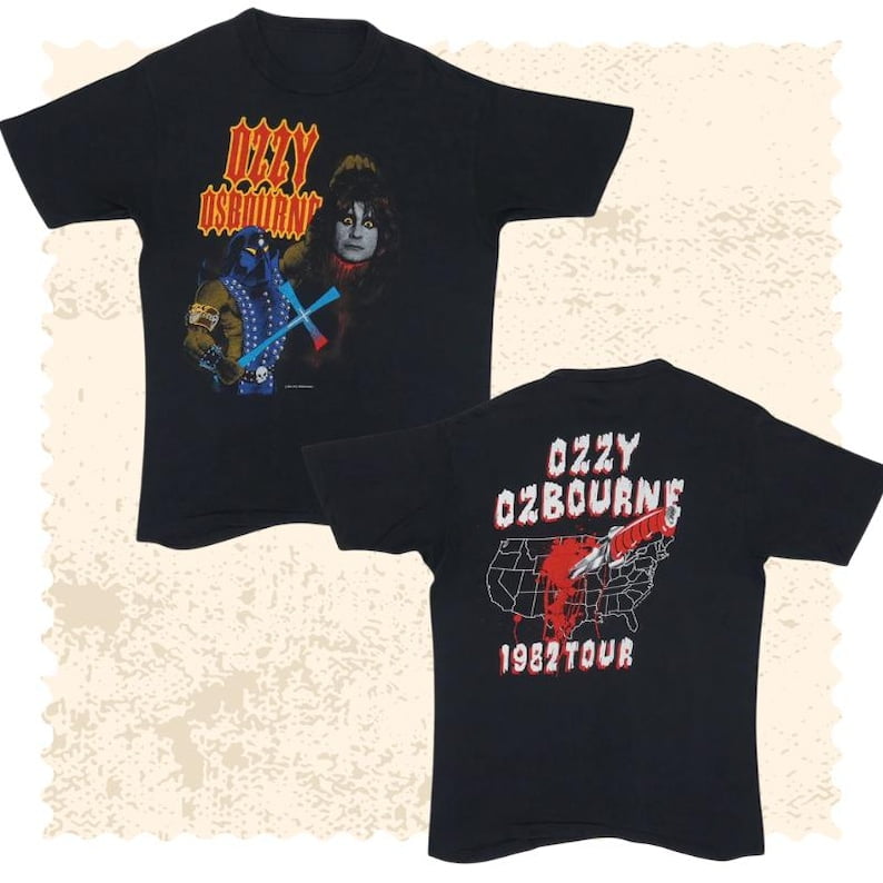 Double Sided Vintage 1982 Ozzy Osbourne Decapitated Tour Shirt Unisex ...