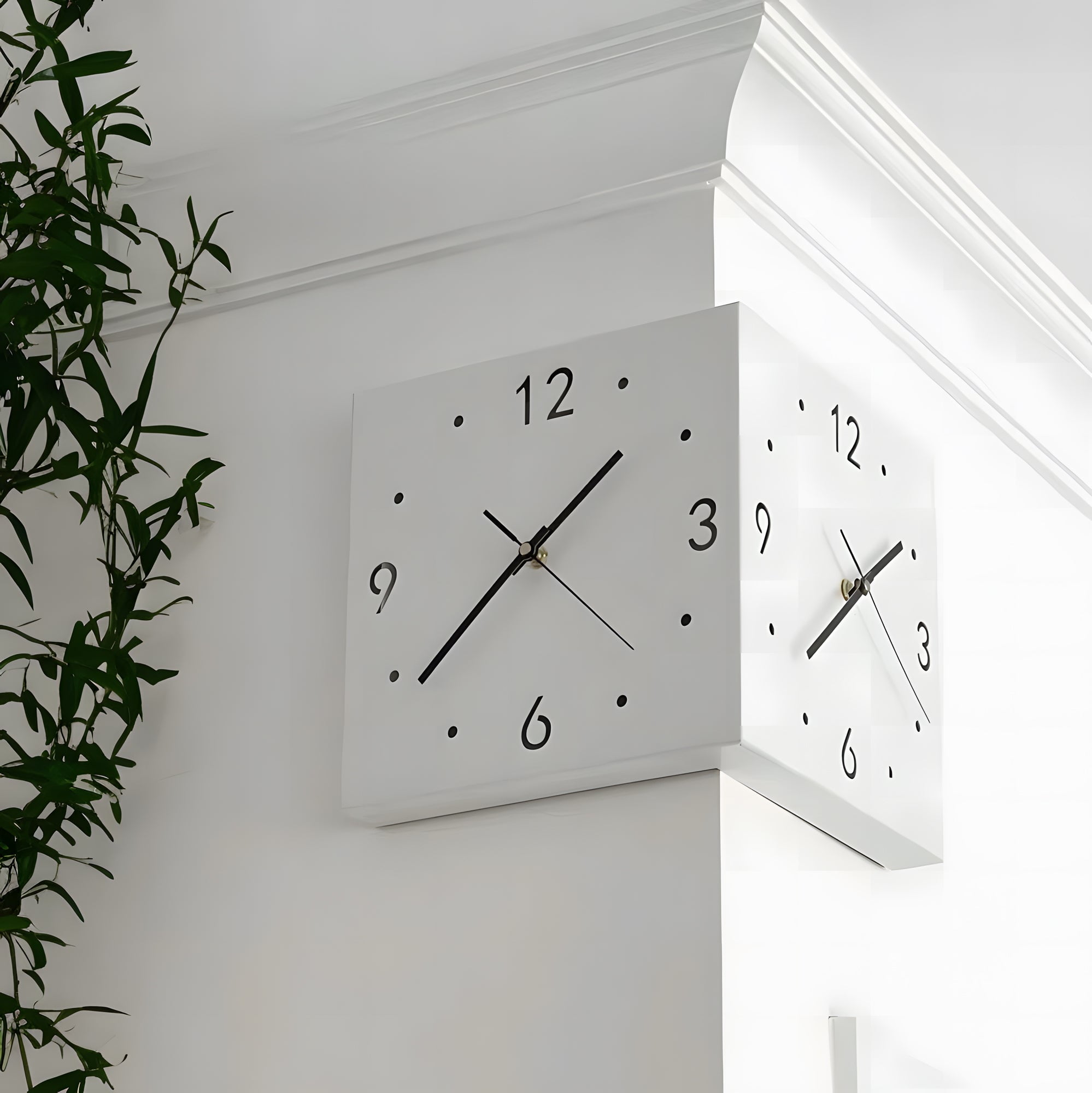Double Sided Wall Clock, Corner Clock Night Light, Decorative Clocks ...