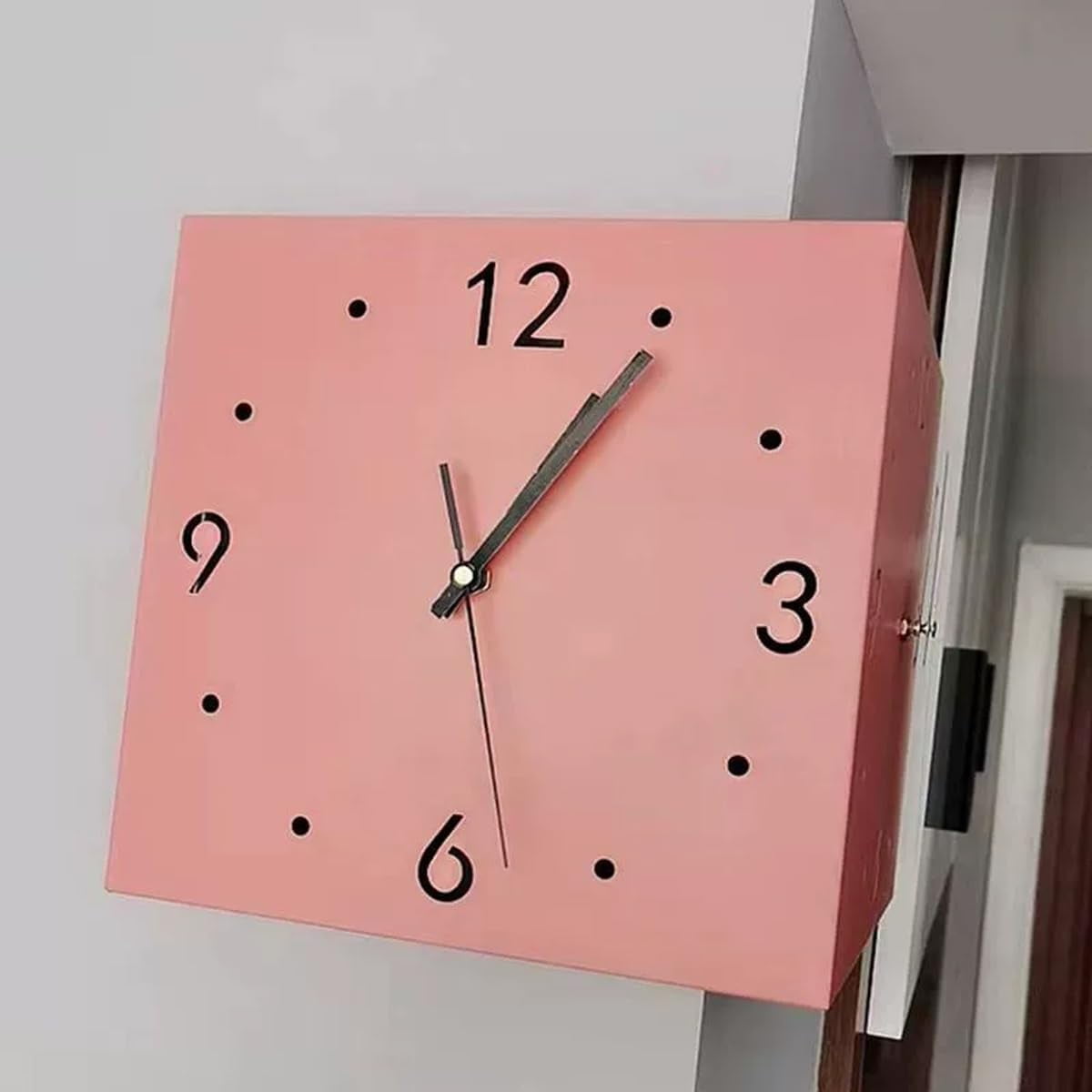 Double Sided Wall Clock with Light, Corner Wall Clock with Light,Square ...
